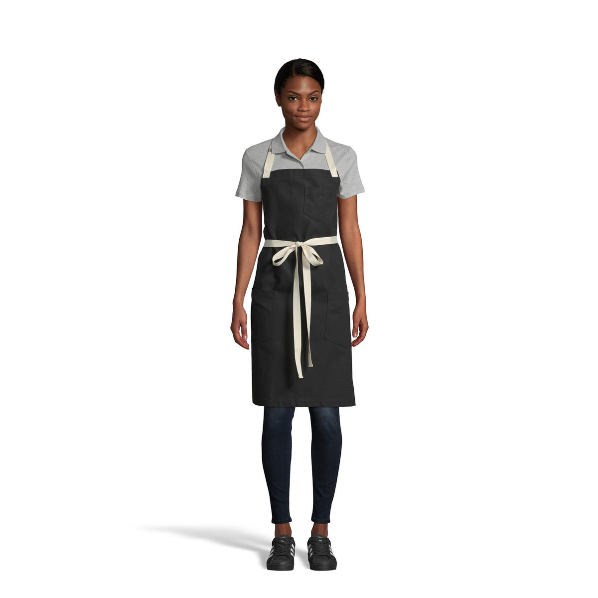 Vibe Bib Apron - Black Canvas – ICO Uniforms